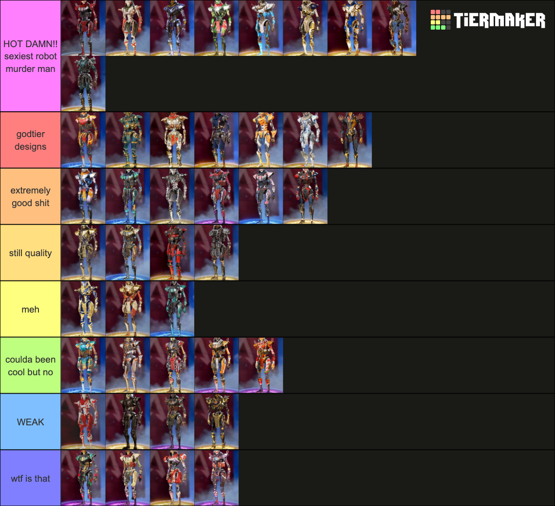 Revenant All Legendary and Post Launch Skins (Season 17) Tier List (Community Rankings) - TierMaker