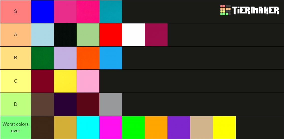 colors colours Tier List (Community Rankings) - TierMaker