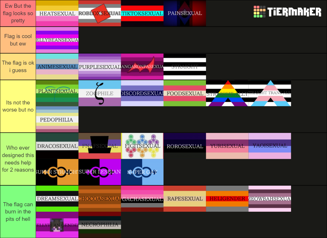 Invalid/Unnecessary Pride Flags Tier List (Community Rankings) - TierMaker