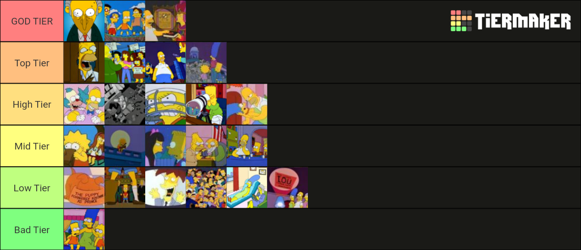 Simpsons Season 6 Episodes Tier List (Community Rankings) - TierMaker
