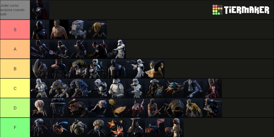 Fallen Order Enemies Tier List (Community Rankings) - TierMaker