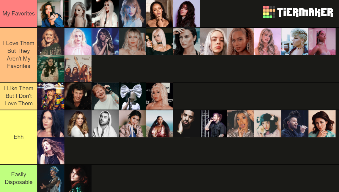 Pop Singer Tier List Community Rankings TierMaker Pop Singer Tier List Community Rankings TierMaker
