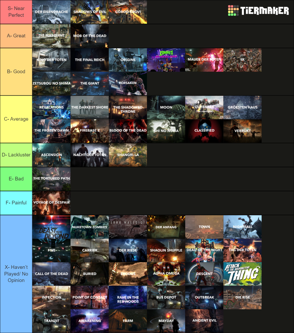 COD Zombies Maps + More (As of 4/2022) Tier List (Community Rankings ...