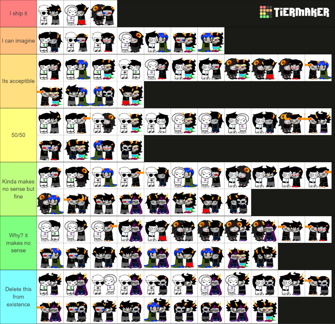 Homestuck Ships (Beta Kids & Trolls Only) Tier List (Community Rankings ...