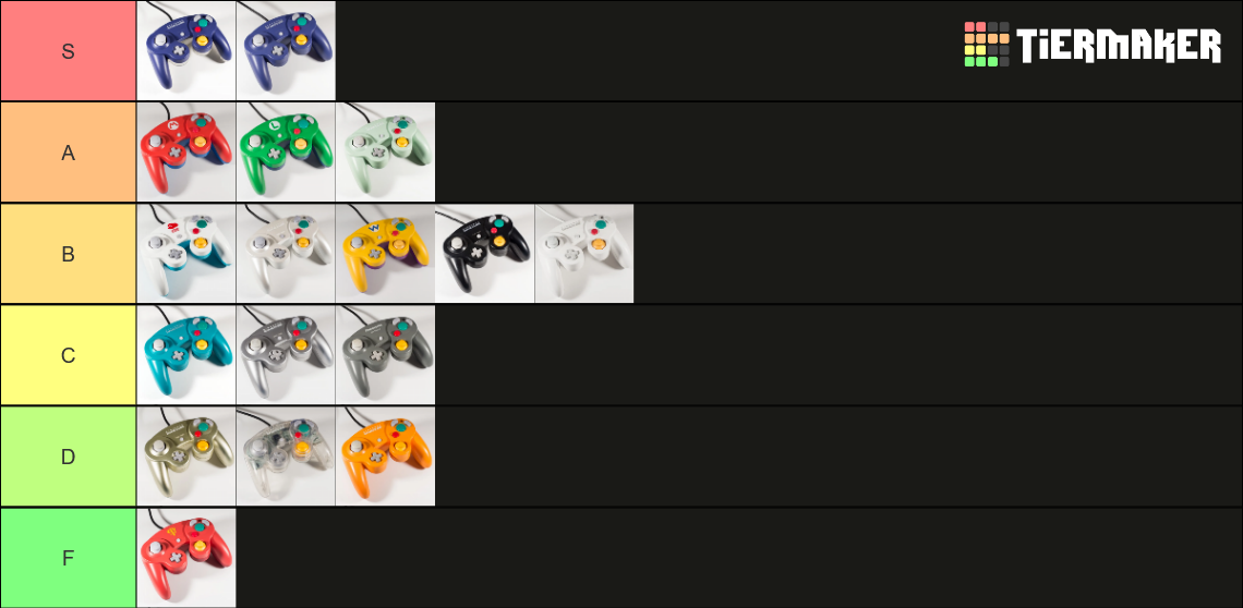 Gamecube Controller Color Tier List (Community Rankings) - TierMaker