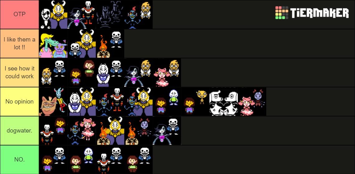 (Popular) Undertale Ships Tier List (Community Rankings) - TierMaker
