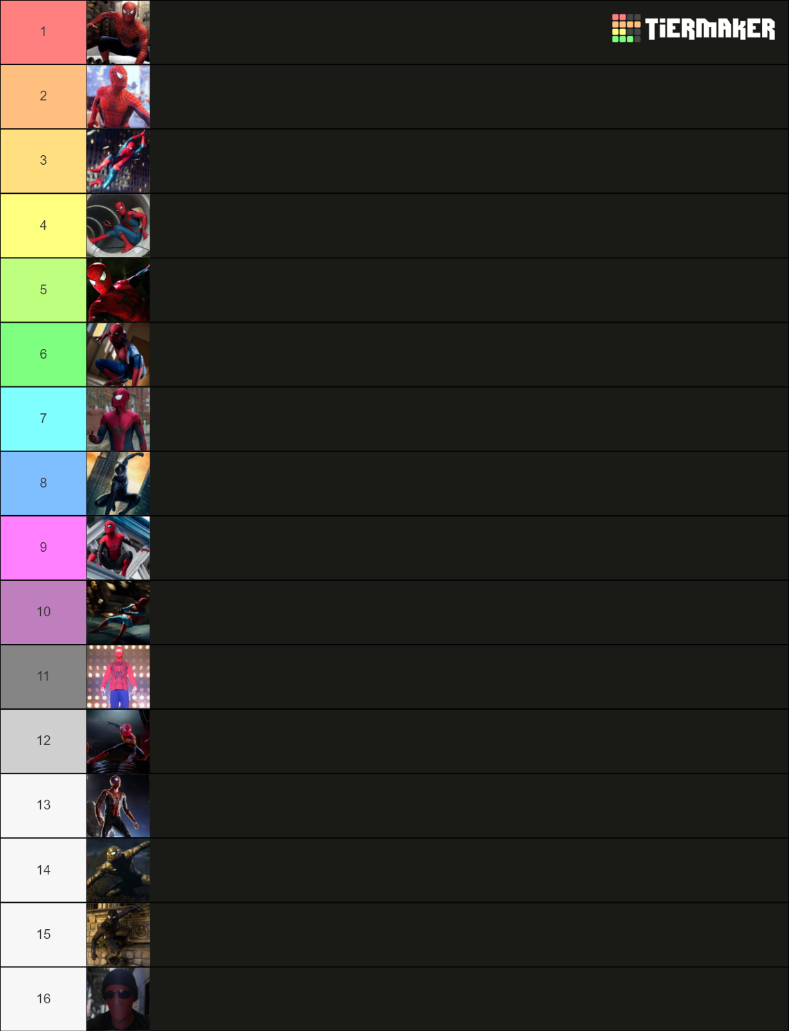 Spider-Man ALL Live-Action Movie Suits Tier List (Community Rankings ...