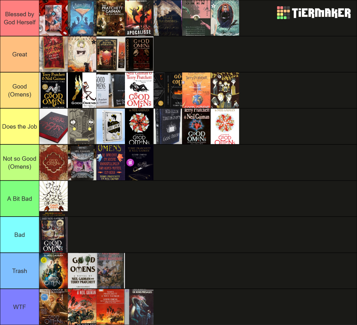 The Covers of Good Omens Tier List (Community Rankings) - TierMaker