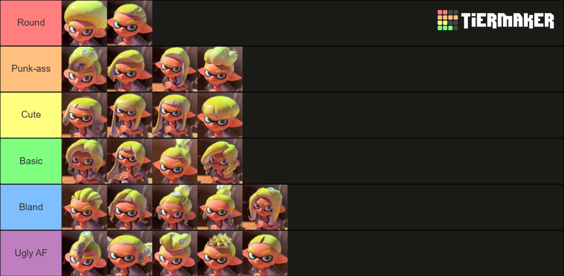 Splatoon 3 Hairstyles Tier List (Community Rankings) - TierMaker