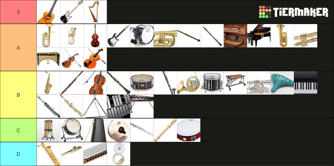 Instruments Tier List (Community Rankings) - TierMaker