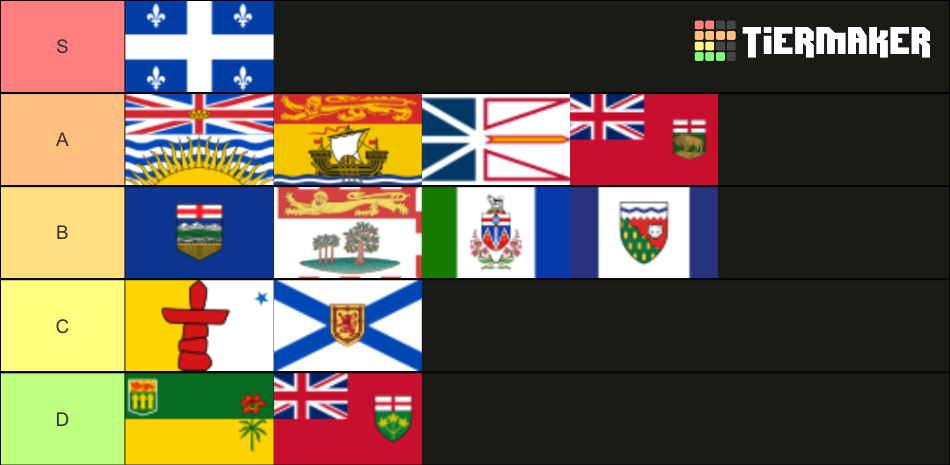 Canadian Flags Tier List (Community Rankings) - TierMaker