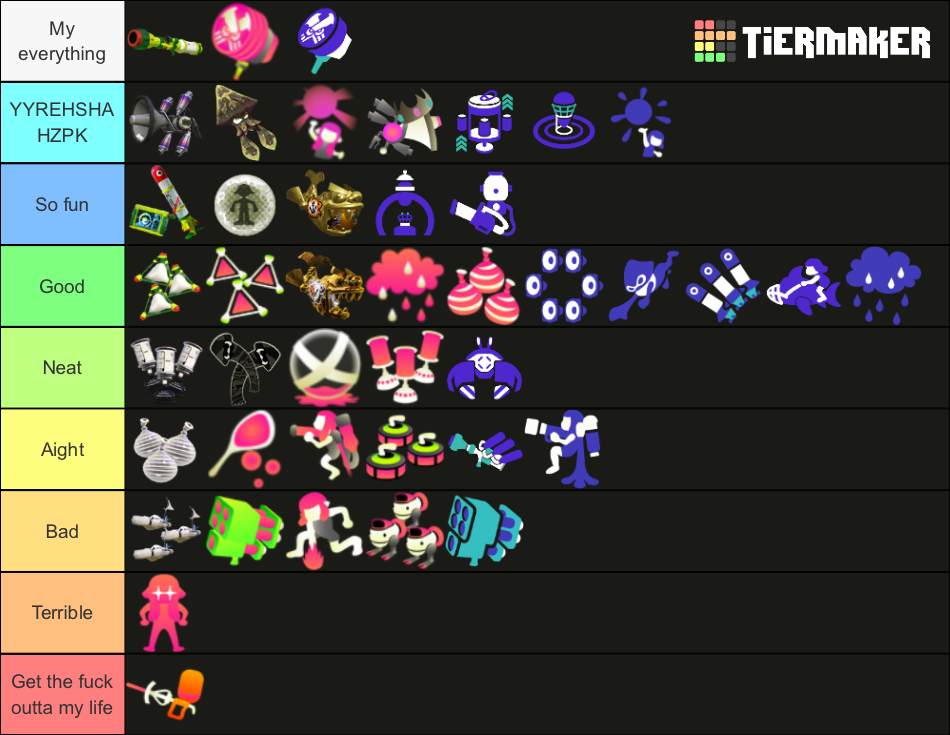 Splatoon Special Weapons Tier List (Community Rankings) - TierMaker