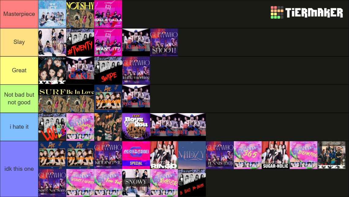 ITZY songs Tier List (Community Rankings) - TierMaker