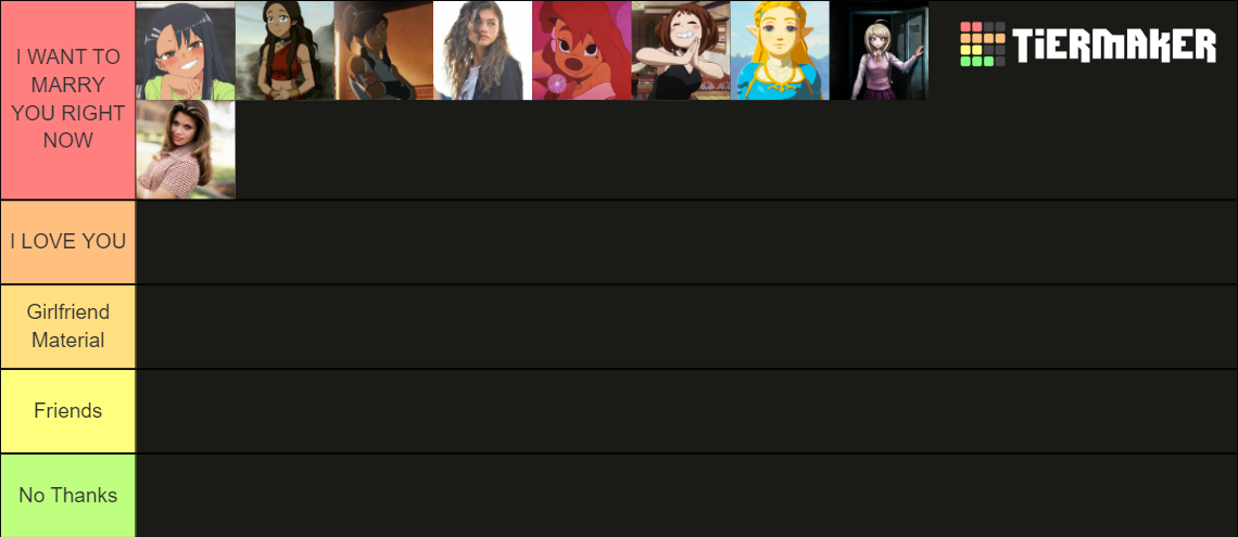All My Major Fictional Crushes Tier List (Community Rankings) - TierMaker
