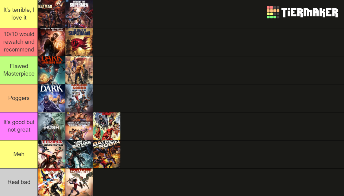 dcamu (dc animated universe) Tier List (Community Rankings) - TierMaker
