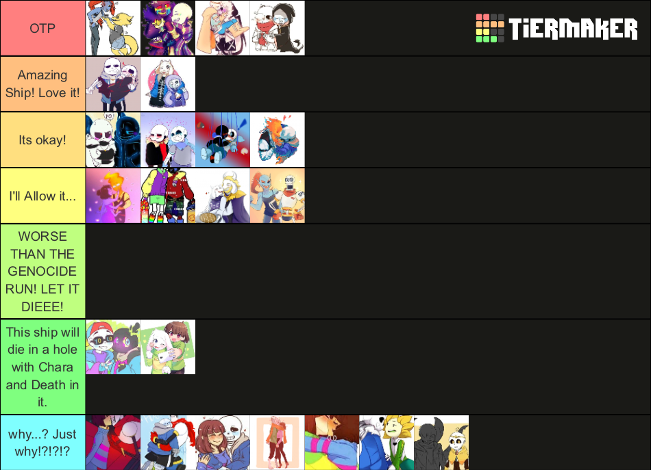 Undertale Ships Tier List (Community Rankings) - TierMaker