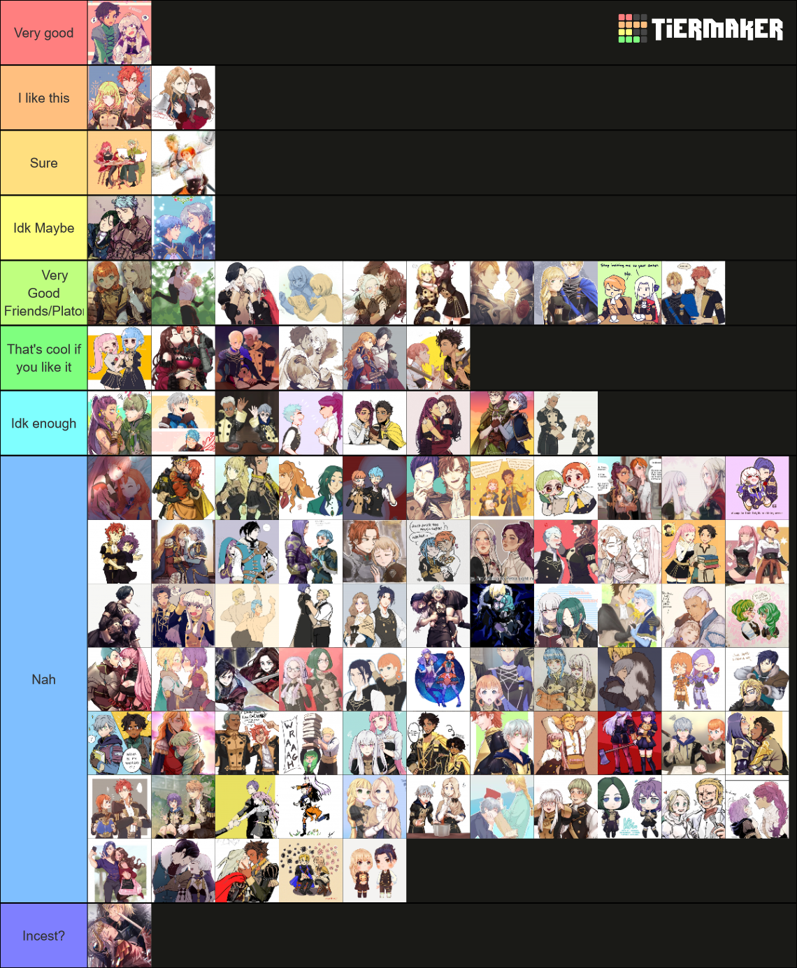 Fire Emblem: Three Houses Ship Tier List (Community Rankings) - TierMaker