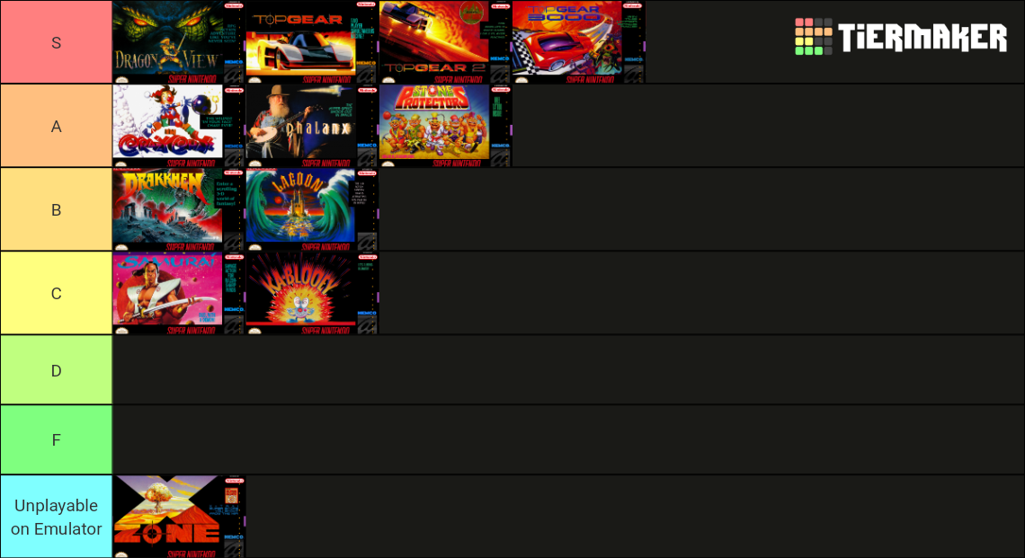 Kemco SNES Games Tier List (Community Rankings) - TierMaker