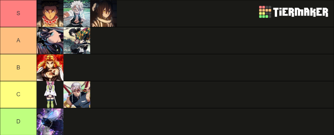 Demon slayer Hashira ranking Tier List (Community Rankings) - TierMaker