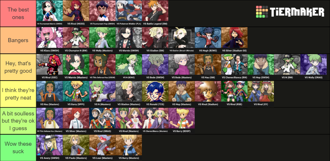 Pokemon Rival Battle Music Tier List (Community Rankings) - TierMaker