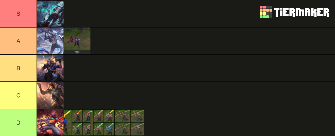 Viego Skin Tierlist by LolElekktro Tier List (Community Rankings) - TierMaker