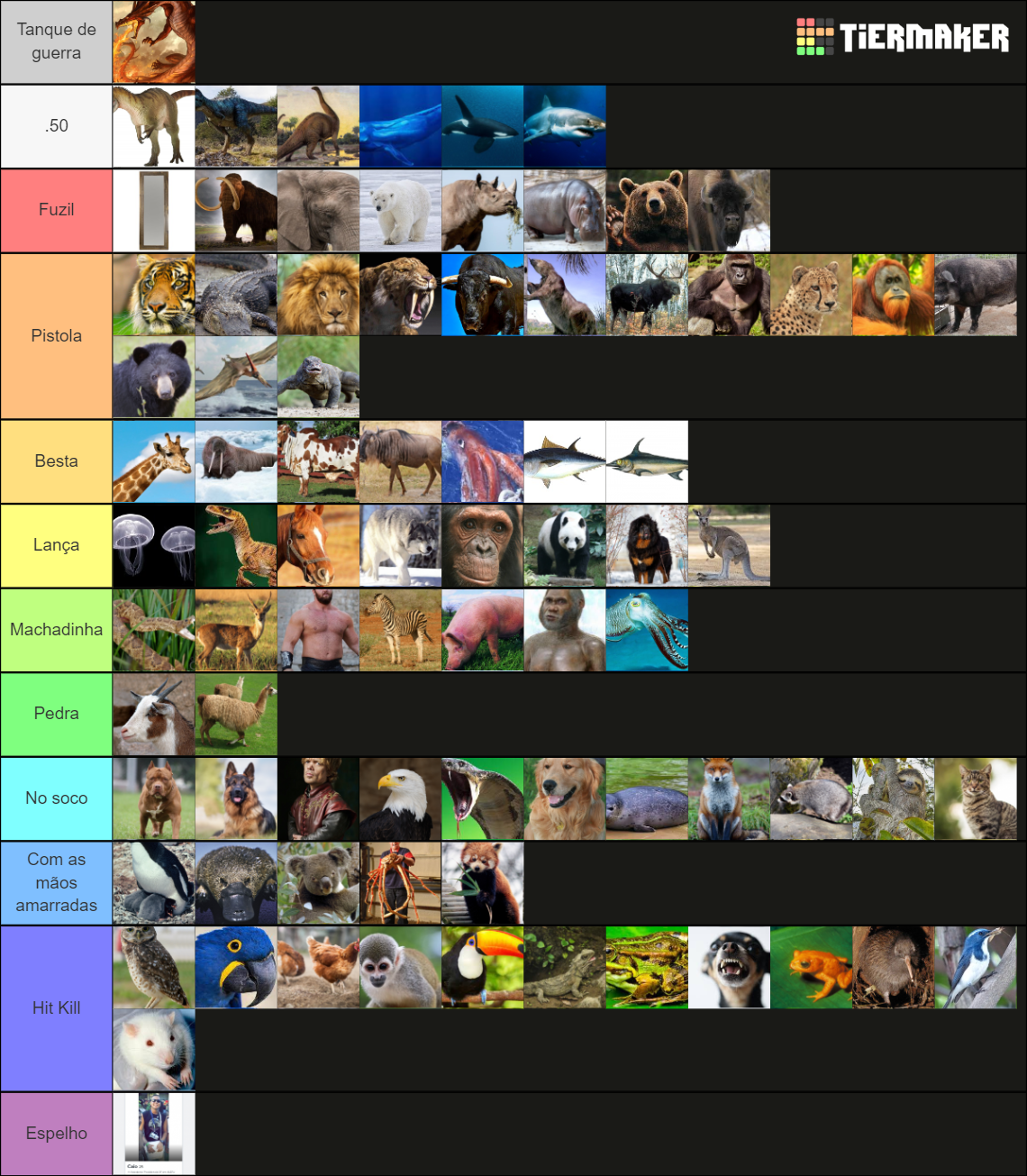Combate no Mundo Animal Tier List (Community Rankings) - TierMaker