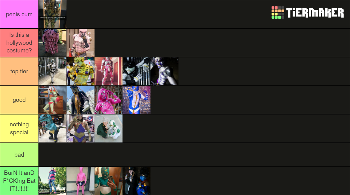 JoJo Stand Cosplay Tier List (Community Rankings) - TierMaker