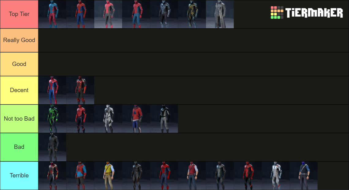 Spider-Man Suits in Marvel's Avengers 2023 Tier List (Community ...
