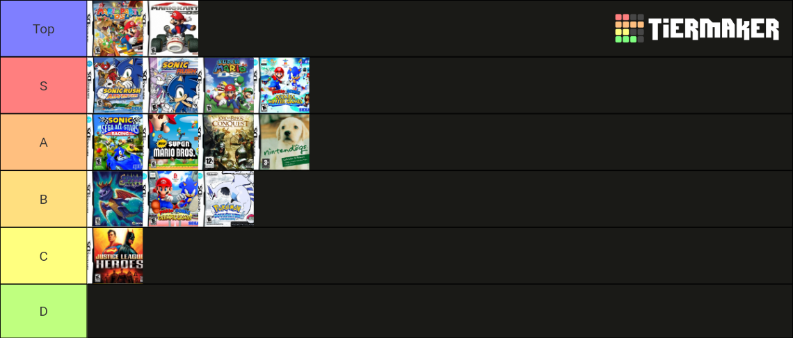 My ds games Tier List (Community Rankings) - TierMaker