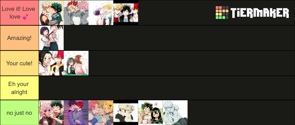 mha ships Tier List (Community Rankings) - TierMaker