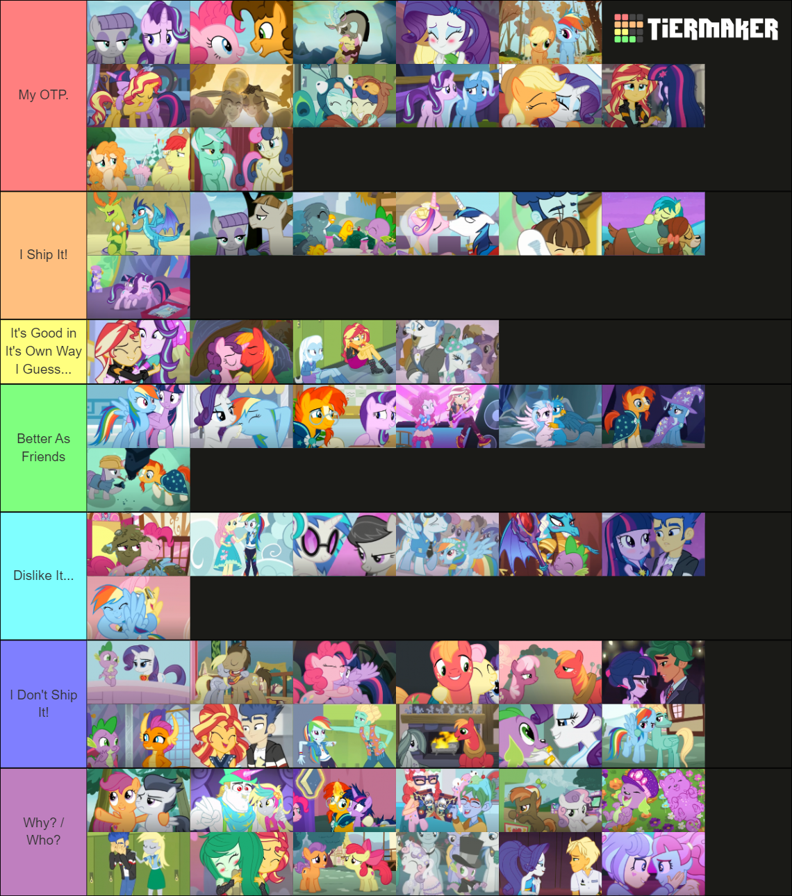 My Little Pony Ships Tier List (Community Rankings) - TierMaker