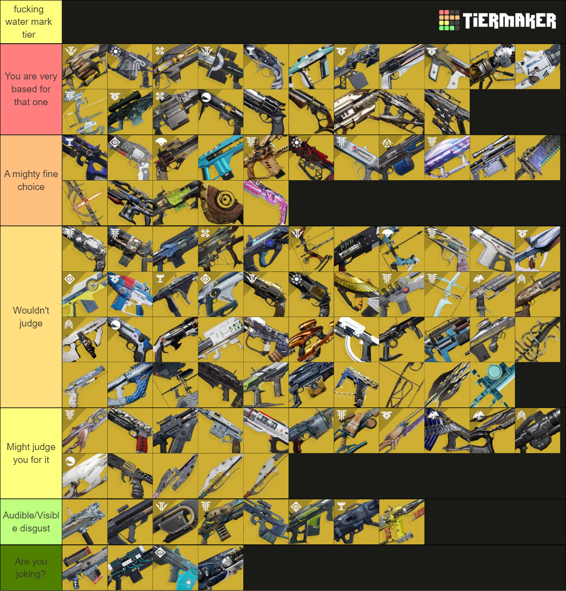 Destiny 2 Exotic Weapons(LF) Tier List (Community Rankings) - TierMaker