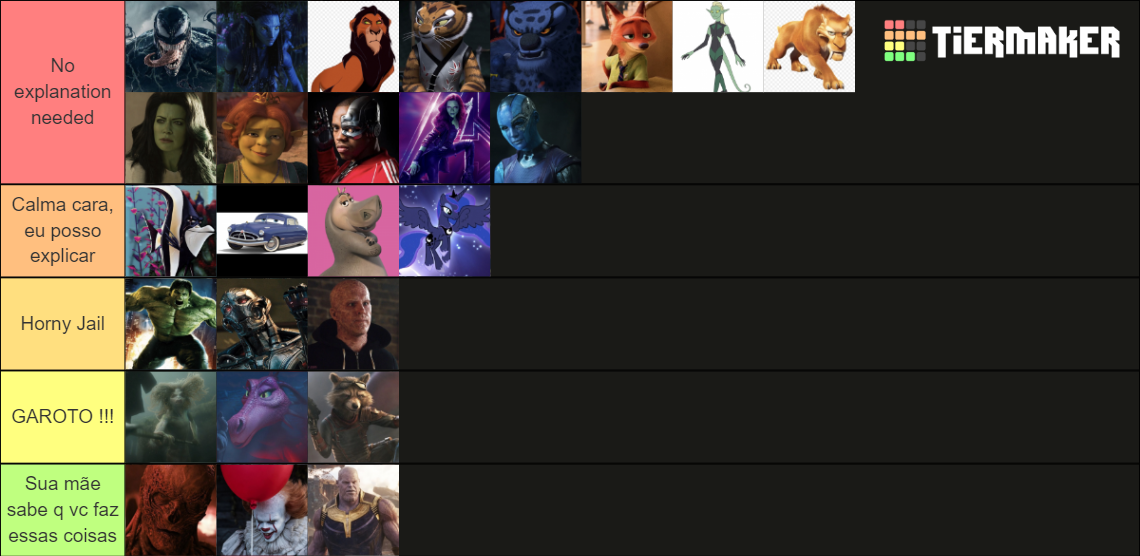 Non-human characters by how hot they are Tier List (Community Rankings ...