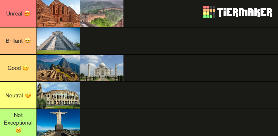 The New 7 Wonders of the World ! Tier List (Community Rankings) - TierMaker