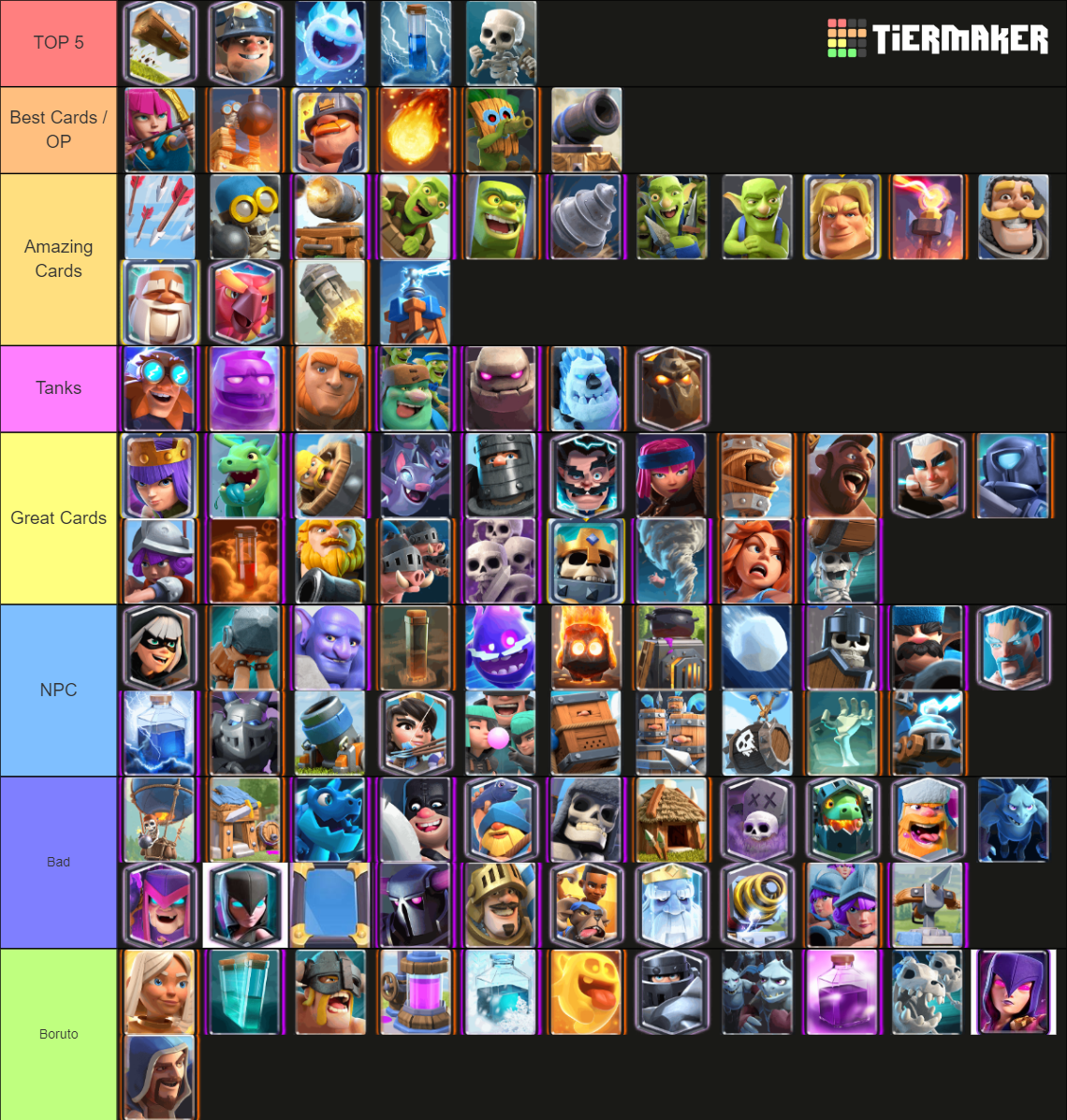Clash Royale Cards 2023 Tier List (Community Rankings) - TierMaker