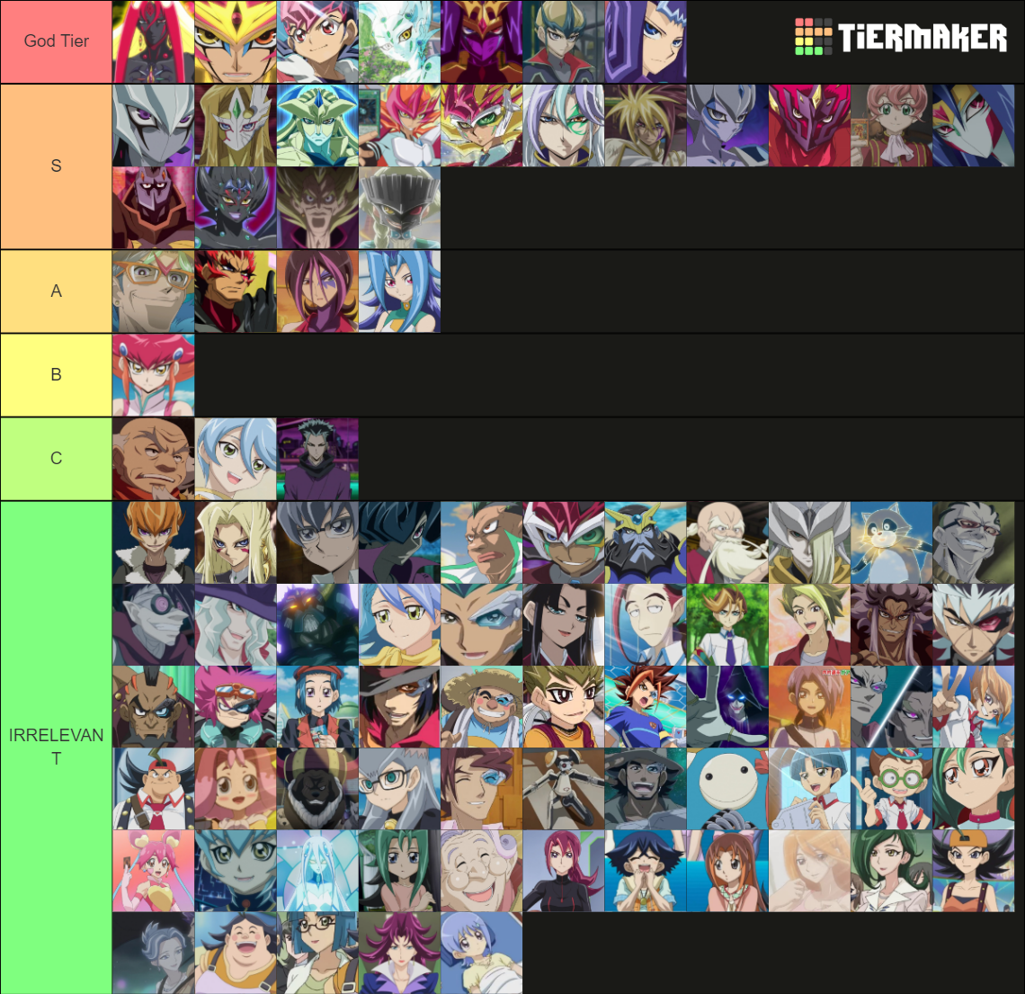 Yu-Gi-Oh! Zexal All Characters Tier List (Community Rankings) - TierMaker