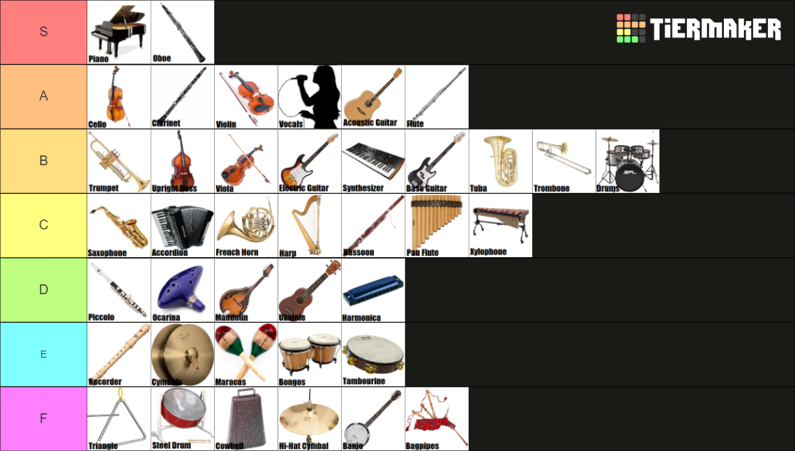 Ultimate Instrument Tier List (Community Rankings) - TierMaker