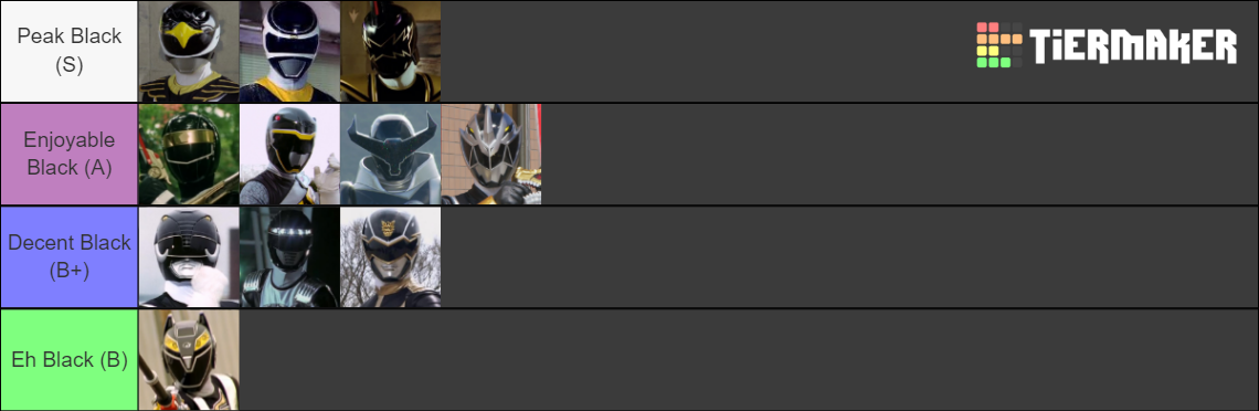 Super Sentai & Power Rangers Black/Green Rangers Tier List (Community Rankings) - TierMaker