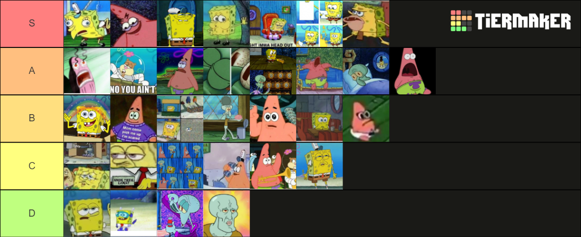Spongebob Squarepants memes Tier List (Community Rankings) - TierMaker