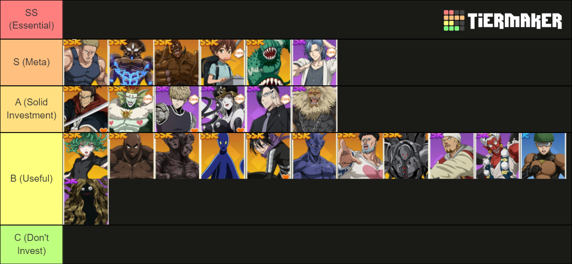 One Punch Man: The Strongest Tier List (Community Rankings) - TierMaker