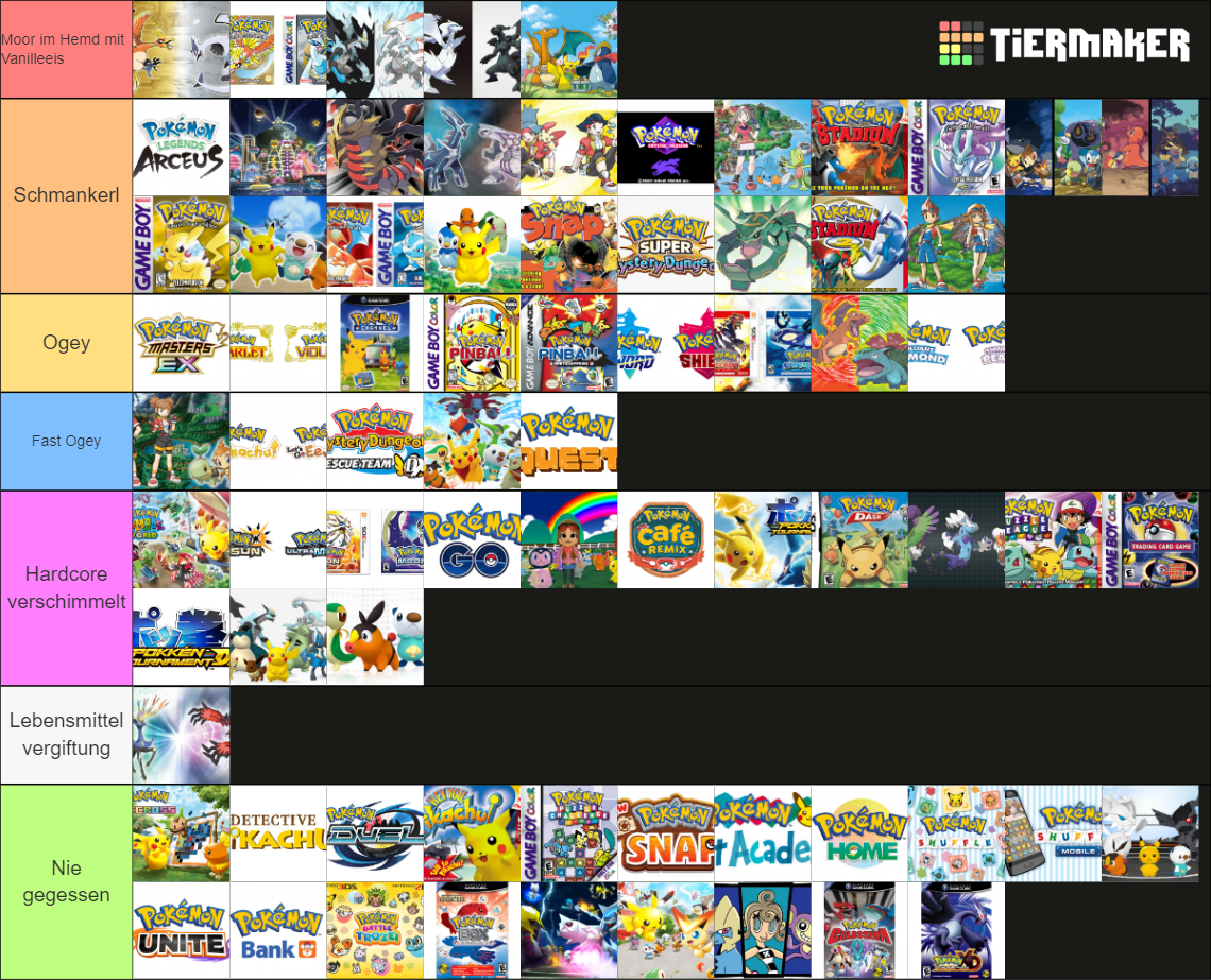 Every Pokemon Video Game Ever Tier List (Community Rankings) - TierMaker