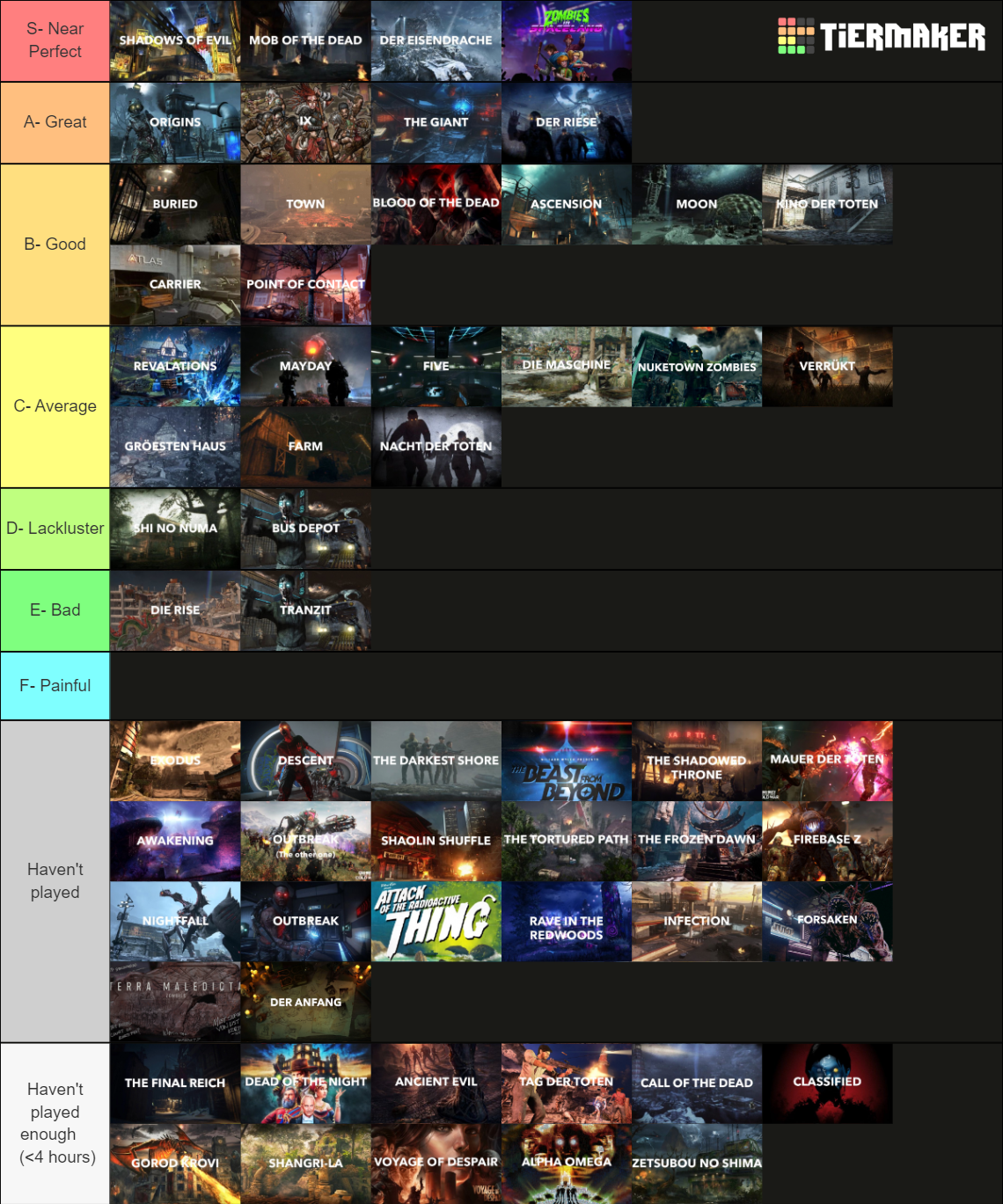 COD Zombies Maps + More (As of 4/2022) Tier List (Community Rankings ...