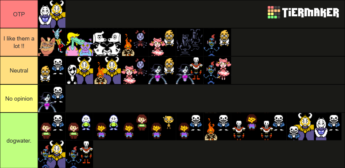 (Popular) Undertale Ships Tier List (Community Rankings) - TierMaker