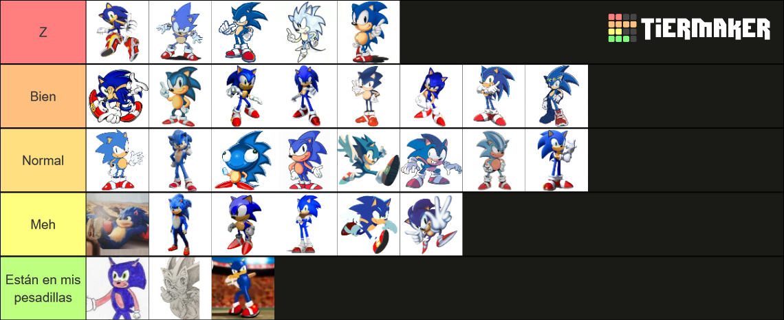 Sonic Designs Tier List (Community Rankings) - TierMaker