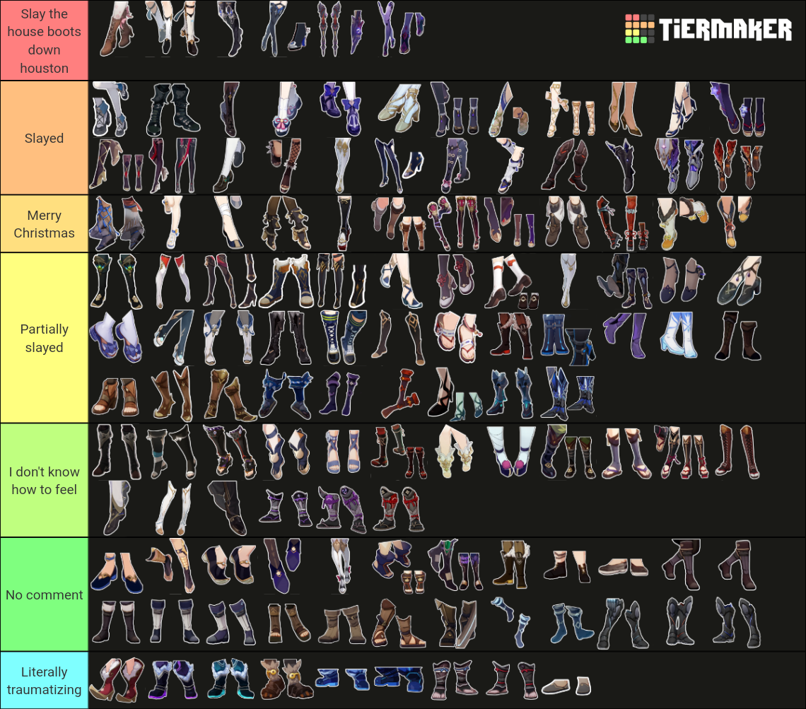 Genshin Impact Shoes List Tier List (Community Rankings) - TierMaker