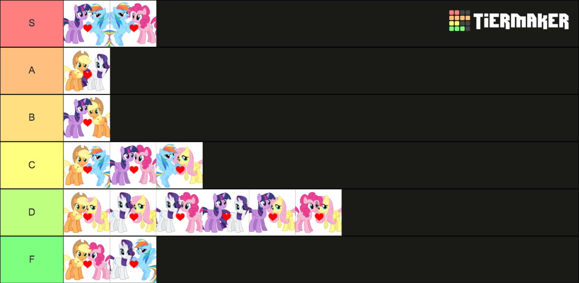 Mlp main 6 ships Tier List (Community Rankings) - TierMaker
