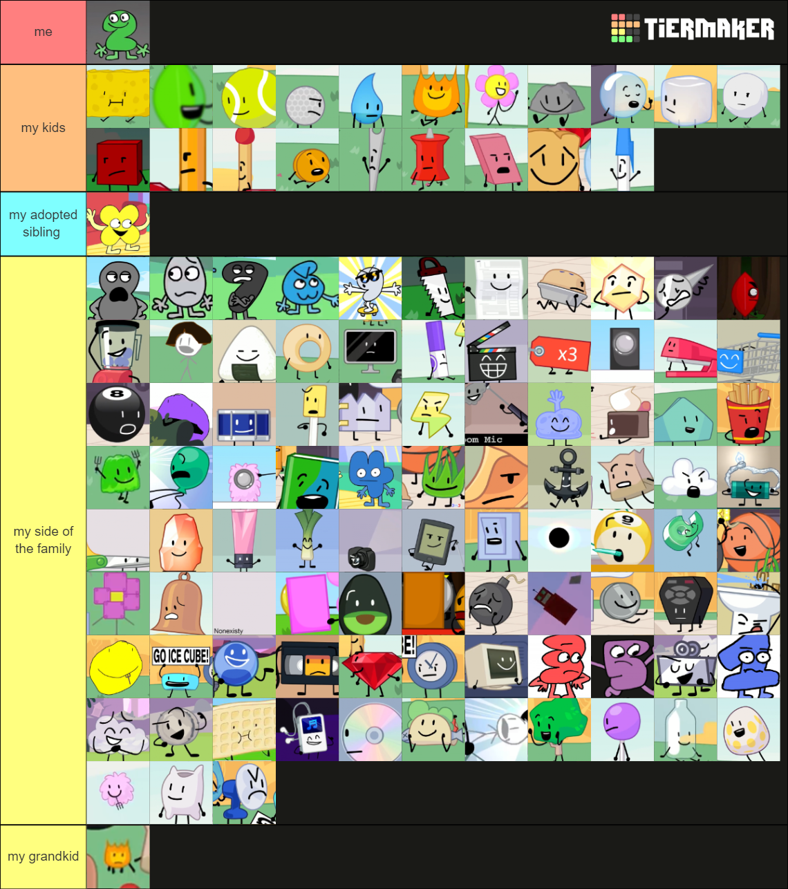 BFDI Characters Tier List (Community Rankings) - TierMaker