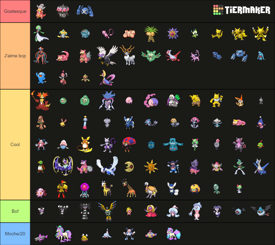 All Pokemon Psychic type (1-9) Tier List (Community Rankings) - TierMaker