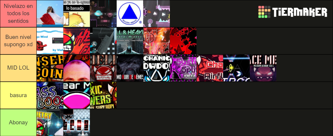 DEMONIO PROGRESIÓN LISTA TABLERO DE GEOMETRÍA bronze... Tier List ...