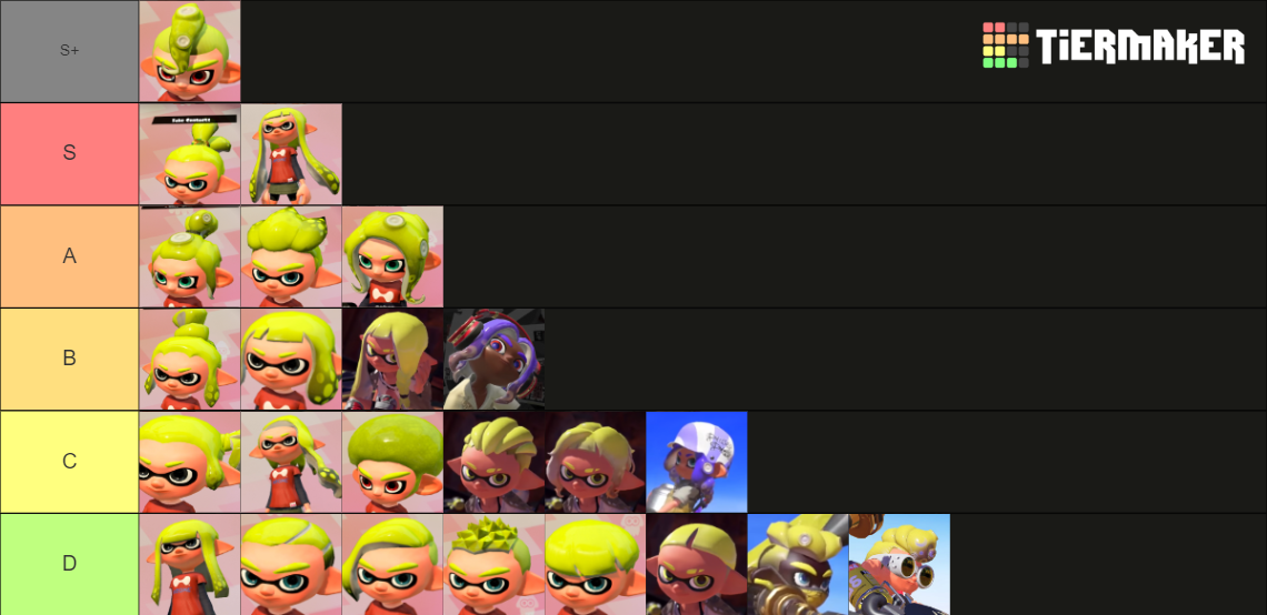 Splatoon 3 Hair Tier List (Community Rankings) - TierMaker